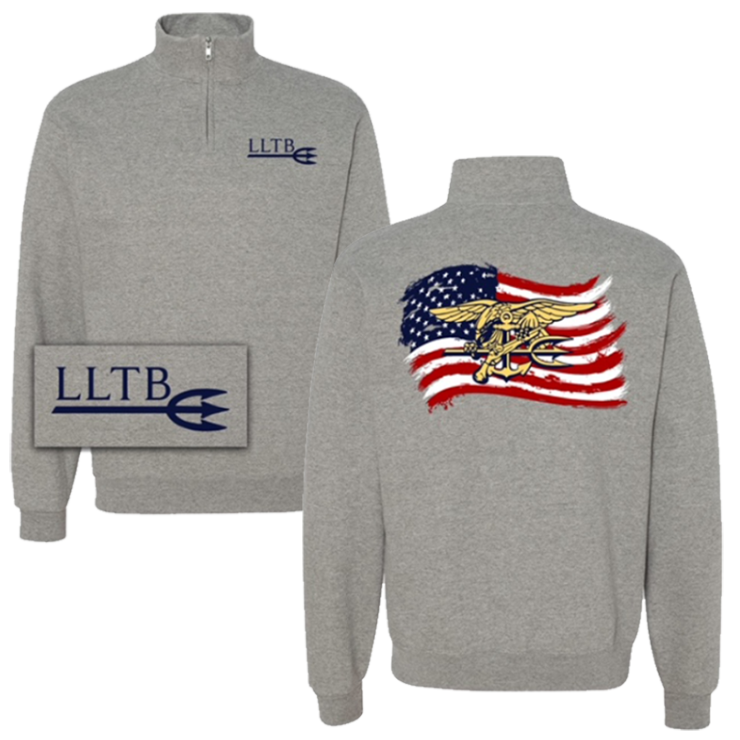 Trident Flag Quarter Zip Cadet Collar Sweatshirt – UDT-SEAL Store