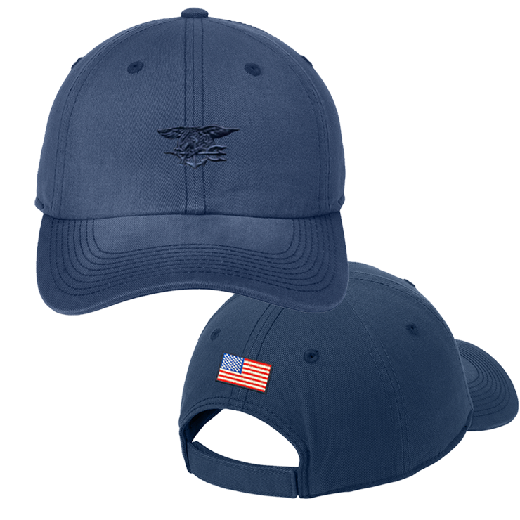 Trident Blue Cap with American Flag – UDT-SEAL Store