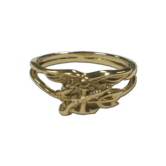 14K Yellow Gold Ladies Trident Ring – UDT-SEAL Store